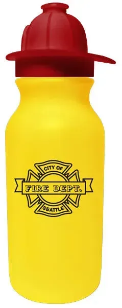 Customizable Fireman Helmet Water Bottle 20 oz