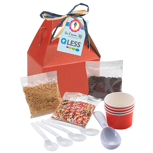Branded Gable Box Ice Cream Sundae DIY Kit - Promotional Product Inc.