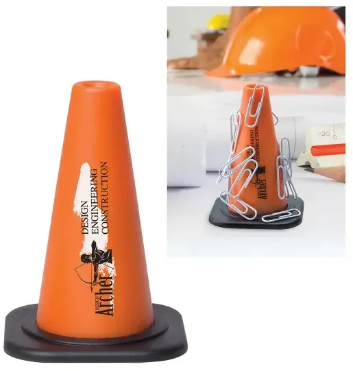 Promotional Safety Cone Paper Clip Holder