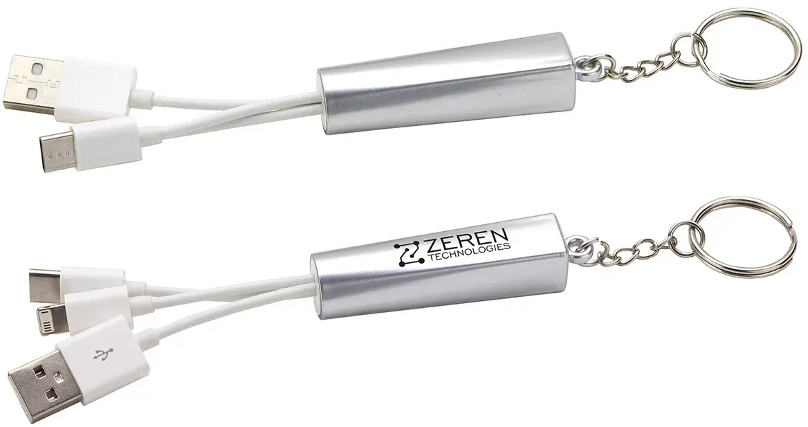 Light-Up Cable Keychain | 3-in-1 | 10 oz. | FSC® Certified